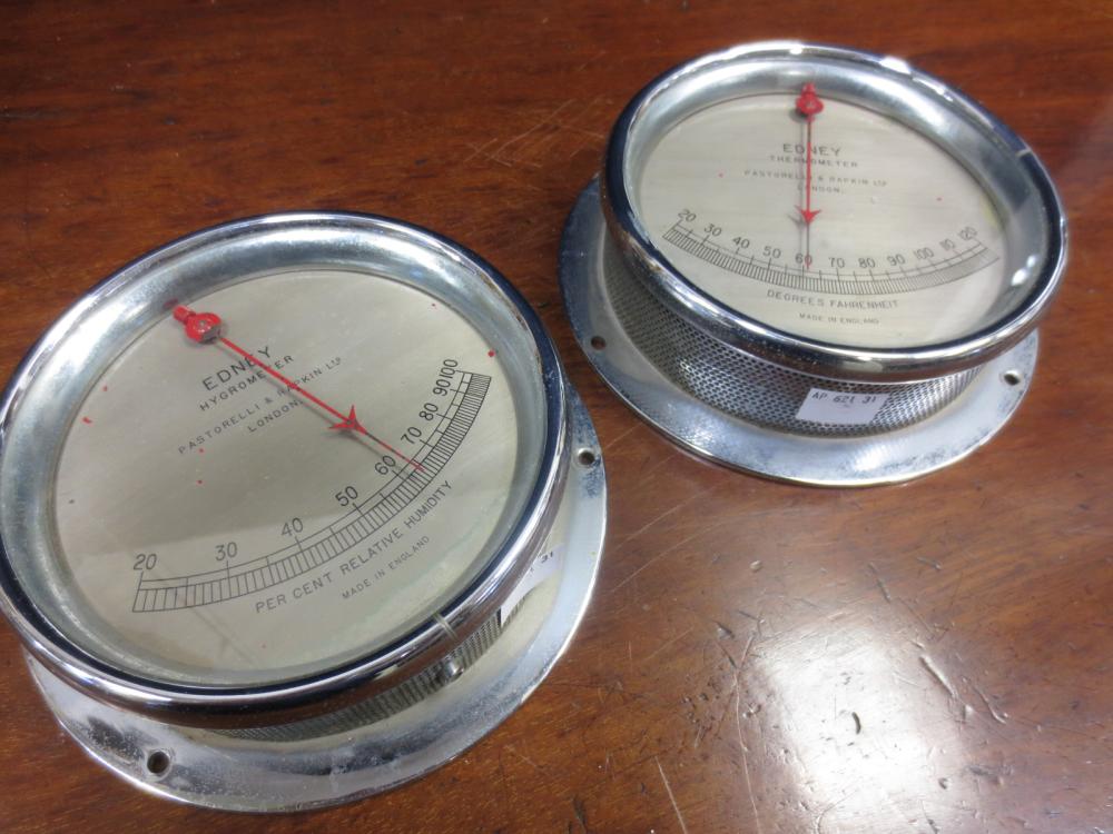 Lot 2 - A modern barograph, a circular dialled pair of