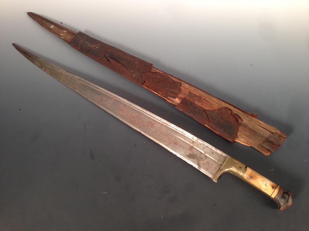 Lot 807 - A bone handled dagger, possibly 18th century