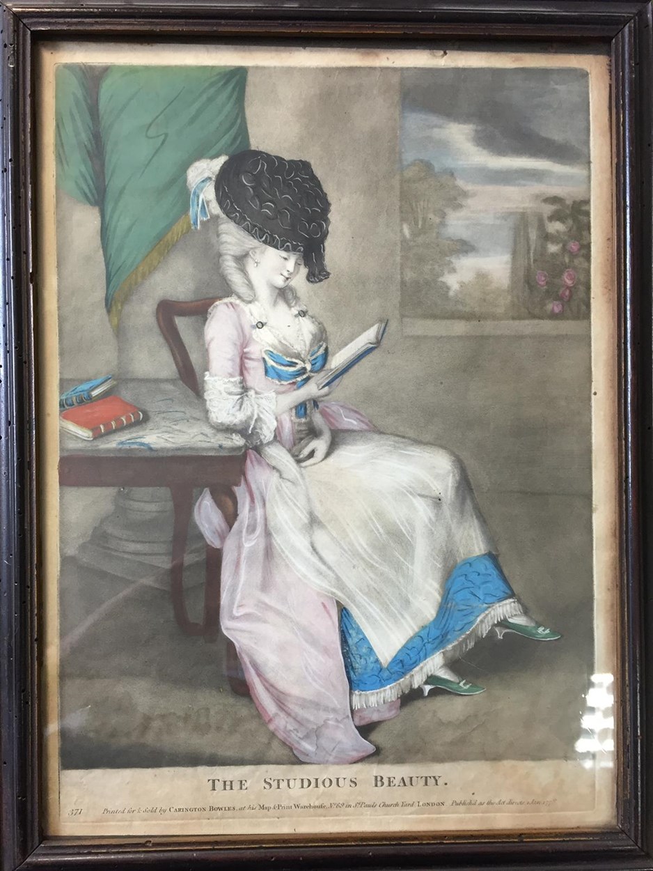 Lot 655 - A pair of decorative coloured mezzotints: