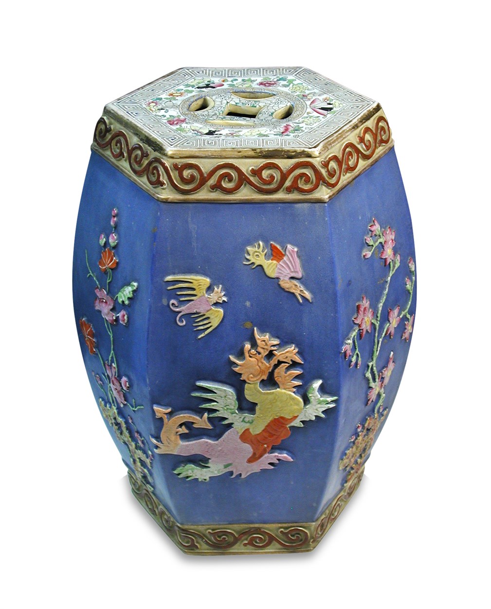 Lot 19 - A rare Mason's garden seat, circa 1830,