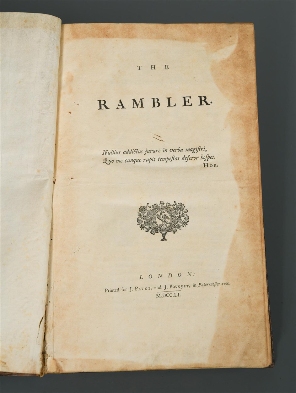 Lot 103 - JOHNSON (Dr Samuel) The Rambler, 1751, folio,