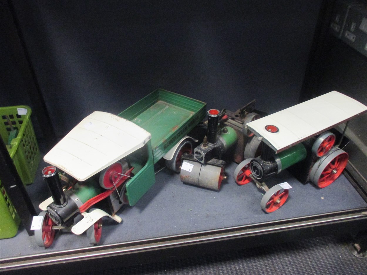 Lot 14 - A Mamod live steam wagon, a showmans engine,