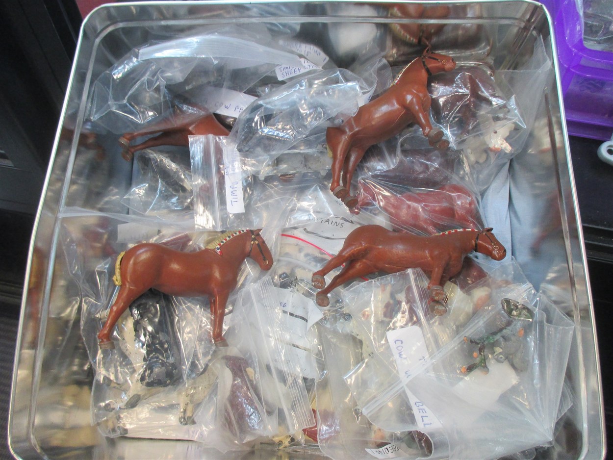 Lot 71 - Timpo; Various die-cast cattle, pigs, calves,