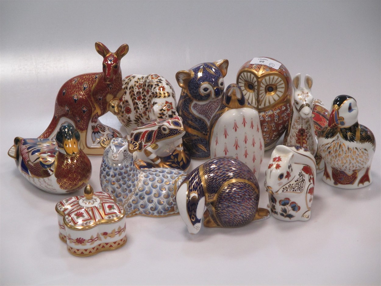 Lot 99 - Twelve Royal Crown Derby animal paperweights