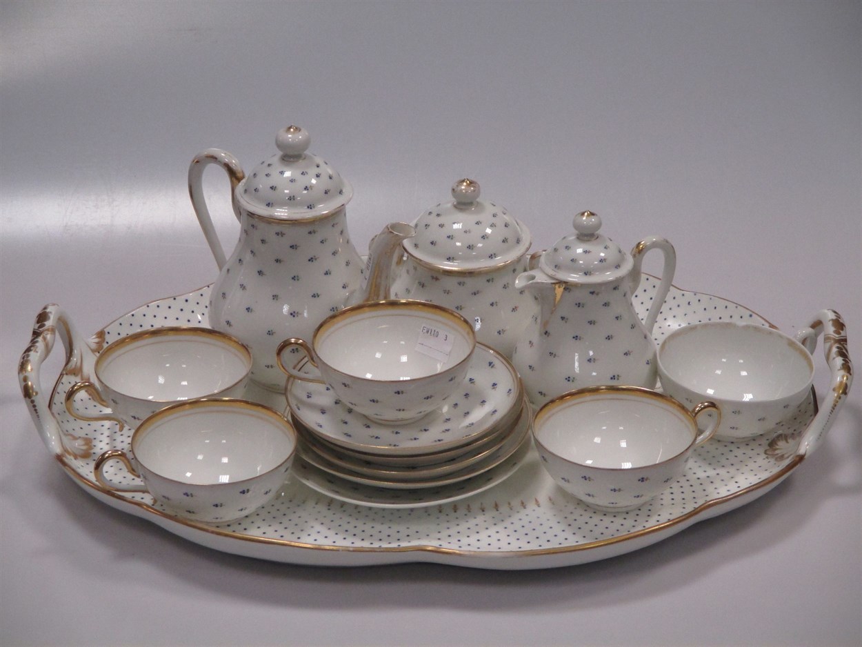 Lot 158 - A French early 20th century porcelain teaset