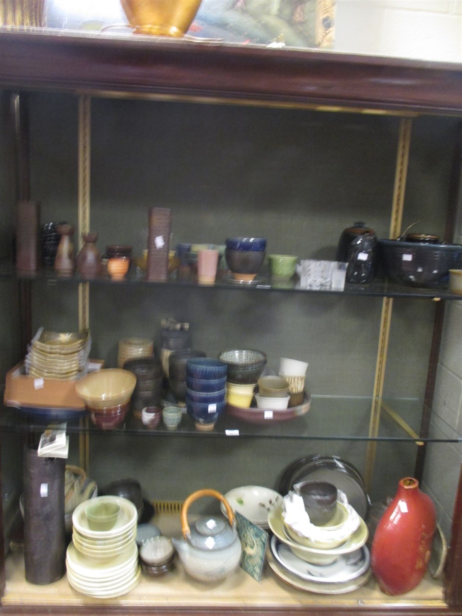 Lot 31 - A large group of Japanese studio pottery,
