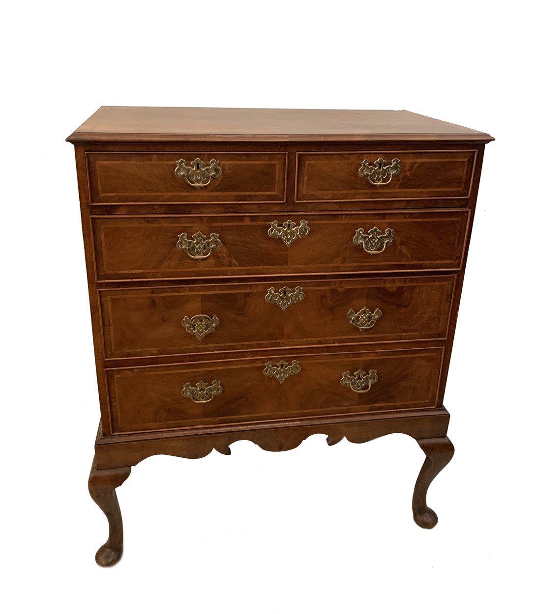 Lot 52 - An 18th century and later walnut chest on