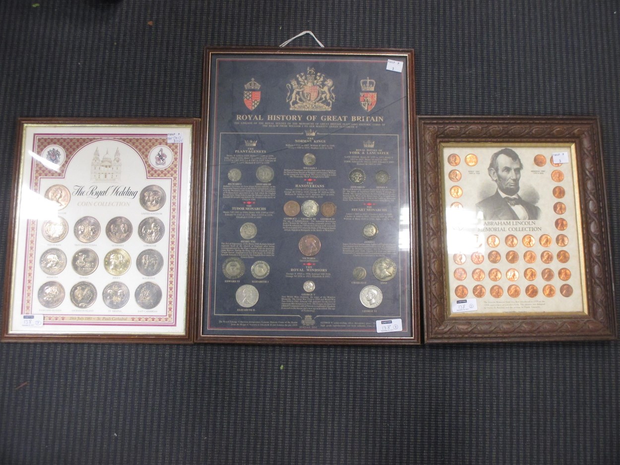 Lot 138 - Three framed coin displays (3)