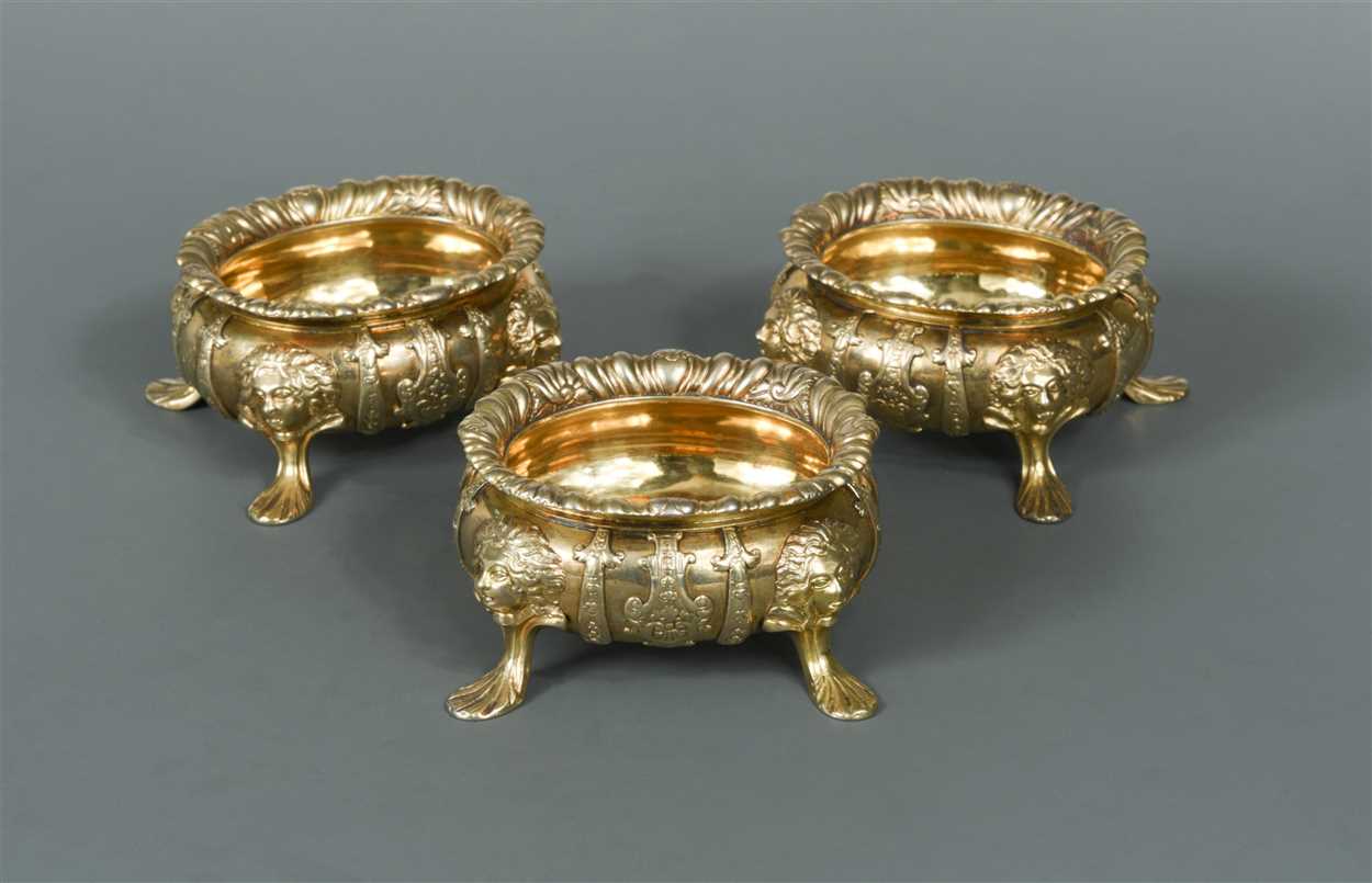 Lot 700 - Dublin - A set of three George II silver