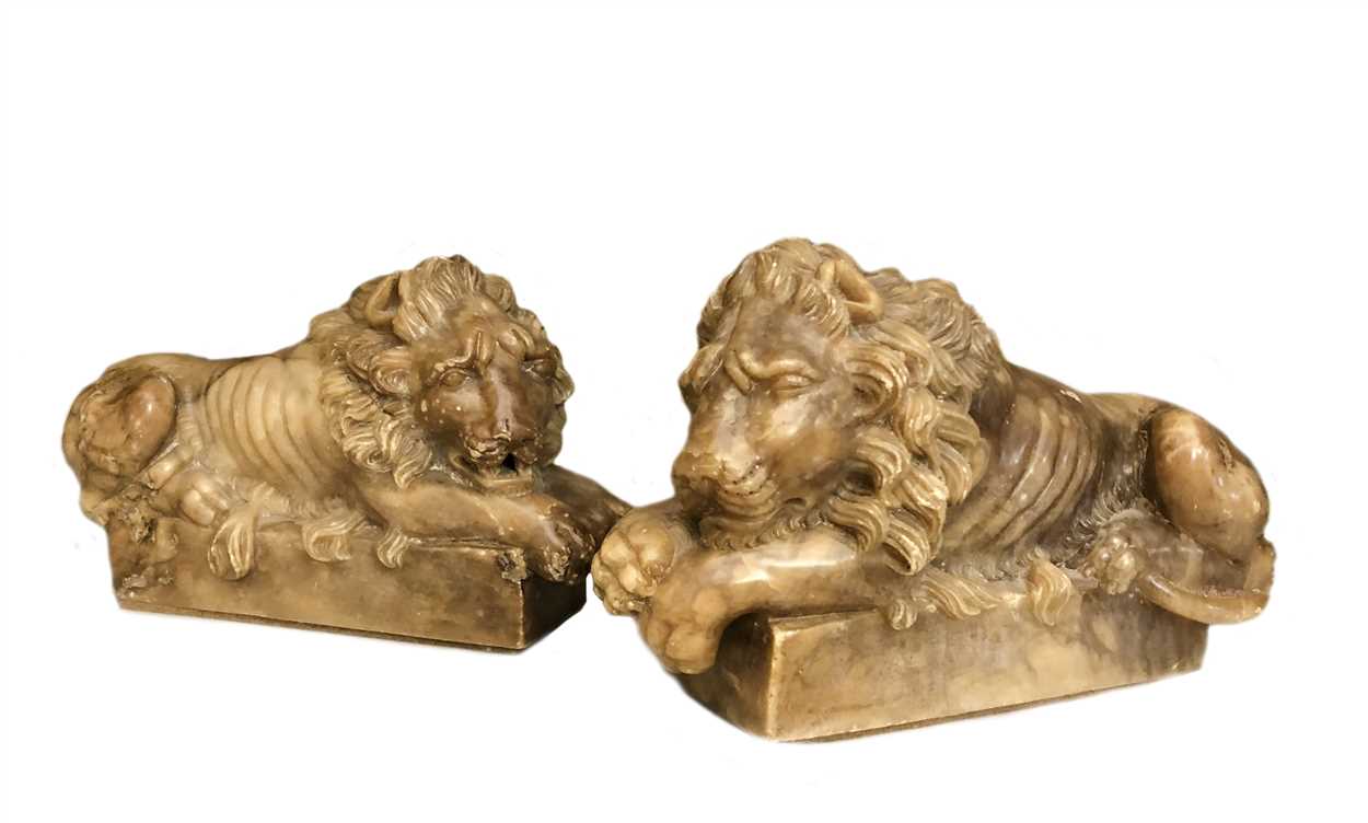 Lot 329 - A pair of 19th century alabaster model