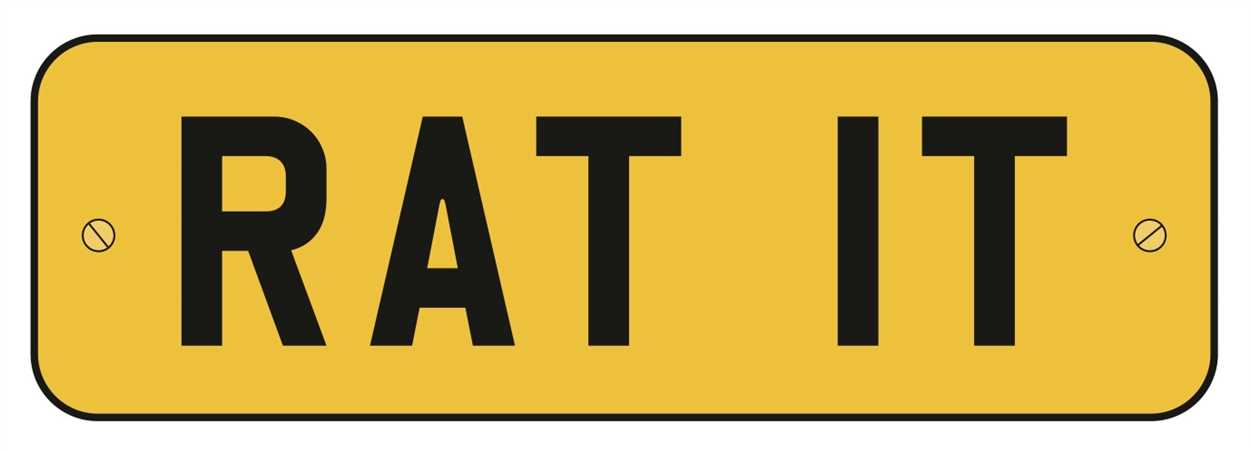 Lot 118 - RAT 1T, a cherished number plate on
