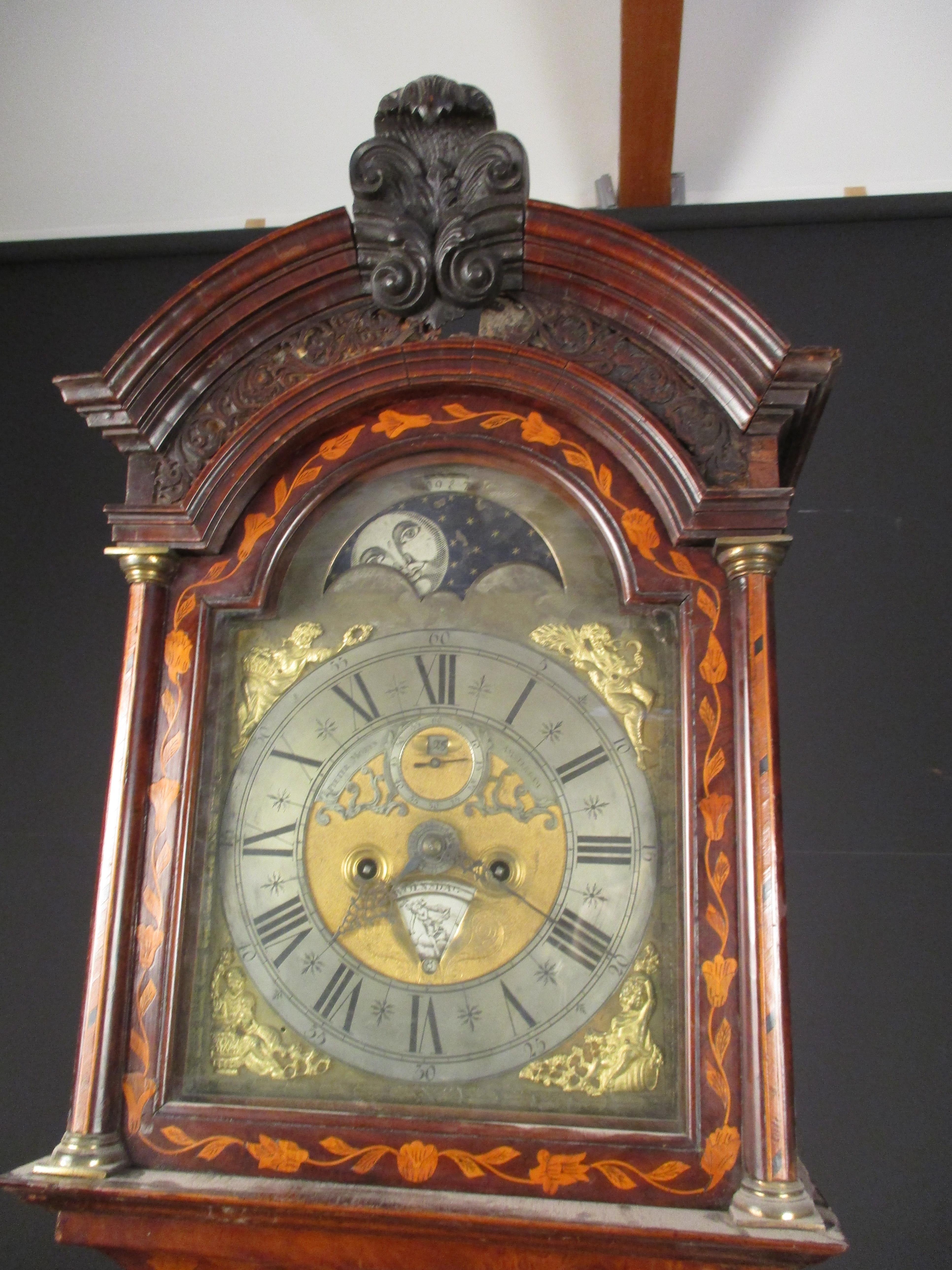 Lot 388 - An 18th century Dutch walnut marquetry