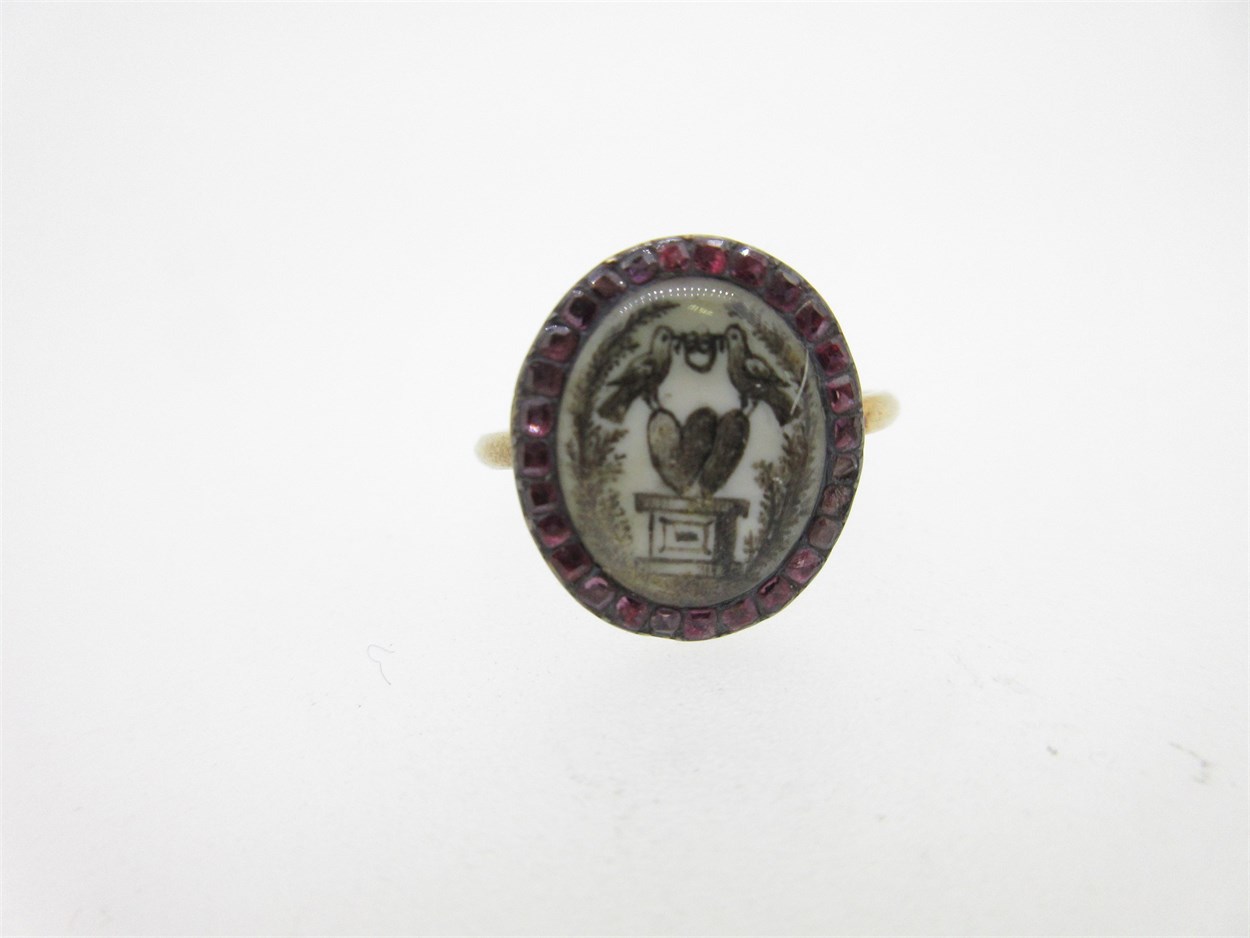 Lot 223 - A Georgian love token ring,