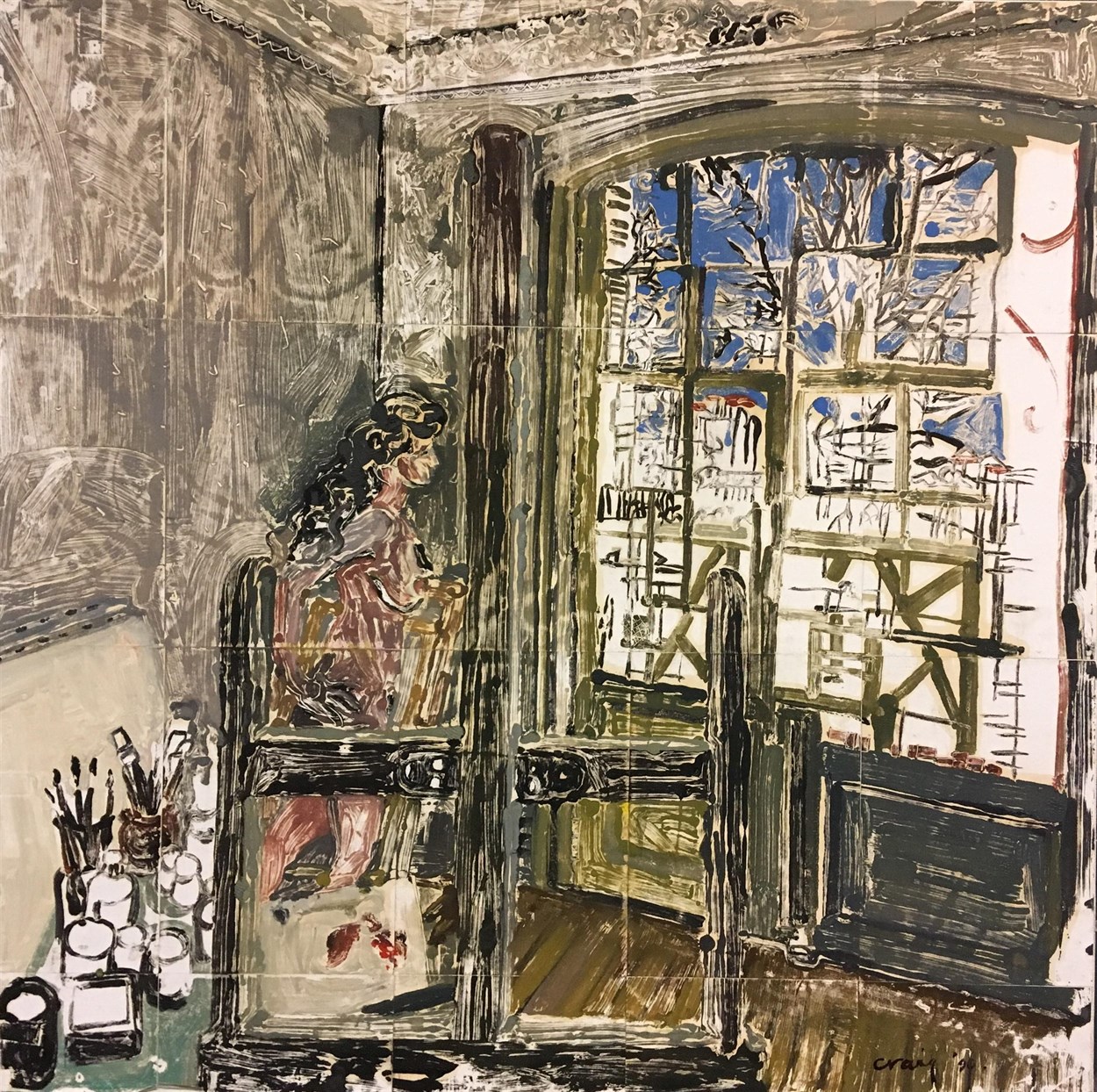 Lot 100 - T. Craig, The Artist's studio, signed and