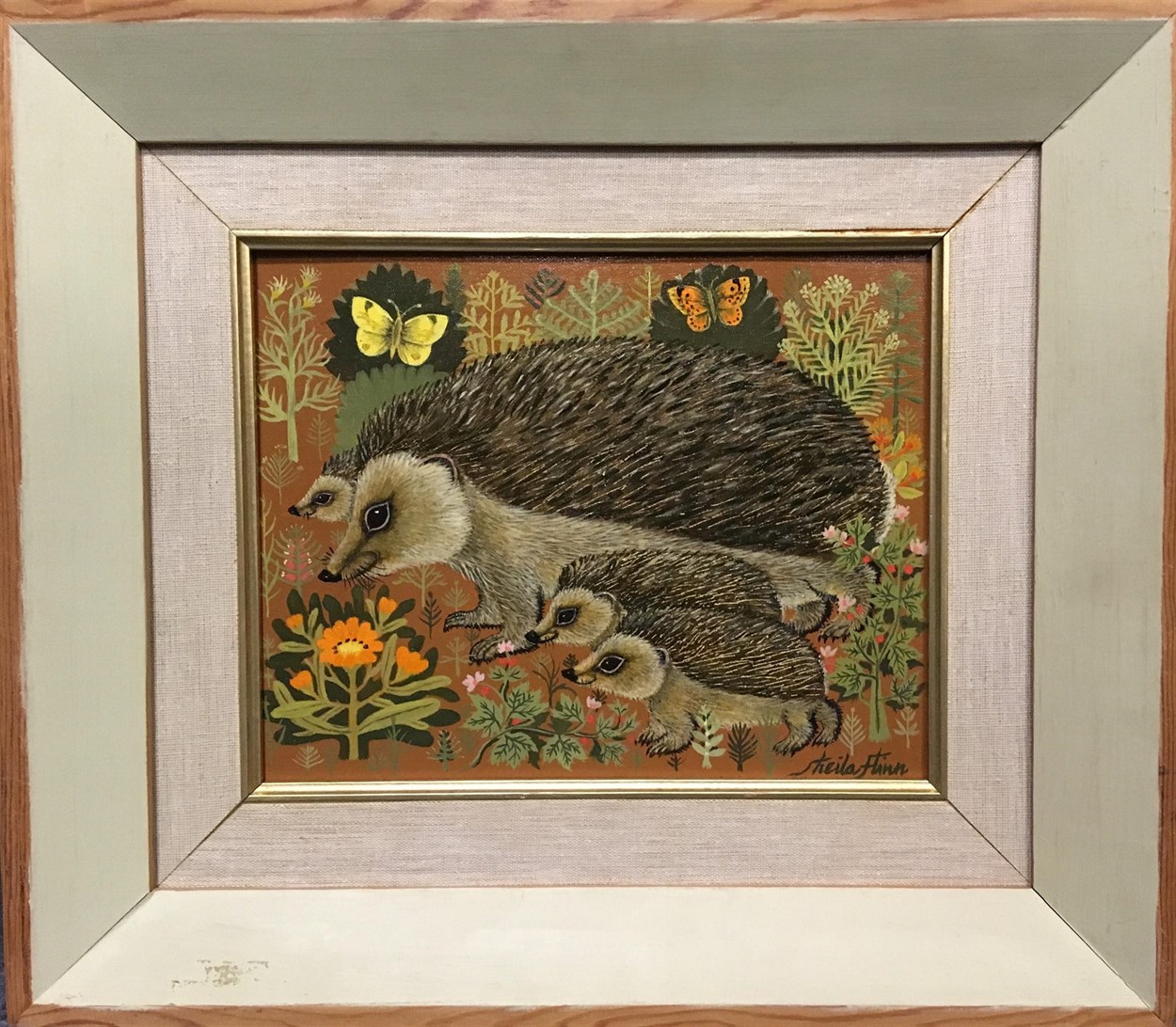 Lot 160 - Sheila Flinn (British, b.1929), Hedgehogs,