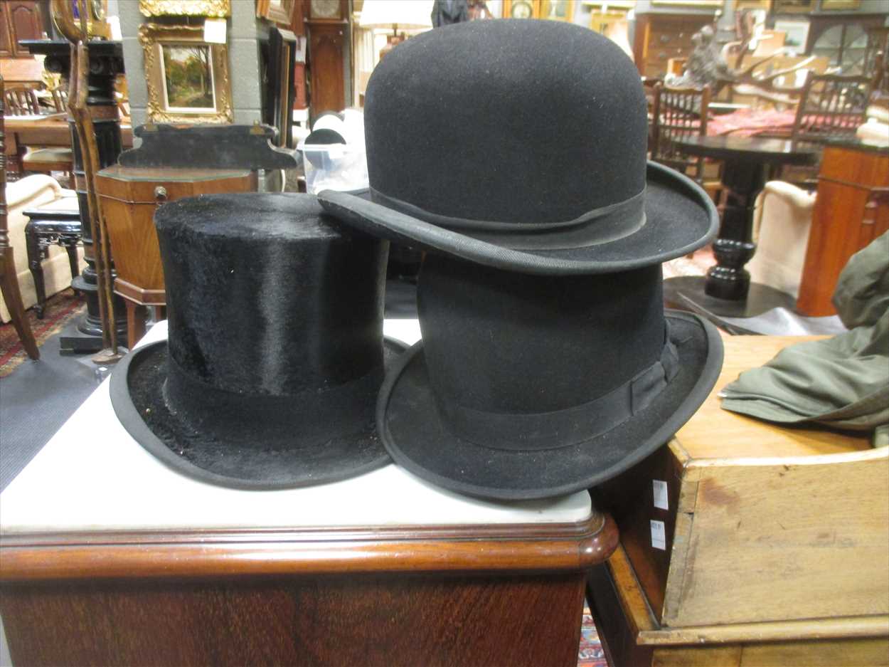 Lot 103 - A top hat by Austin Reed and 2 bowler hats
