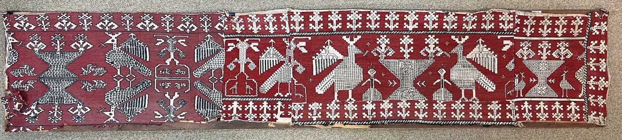 Lot 357 - A South American embroidered panel,