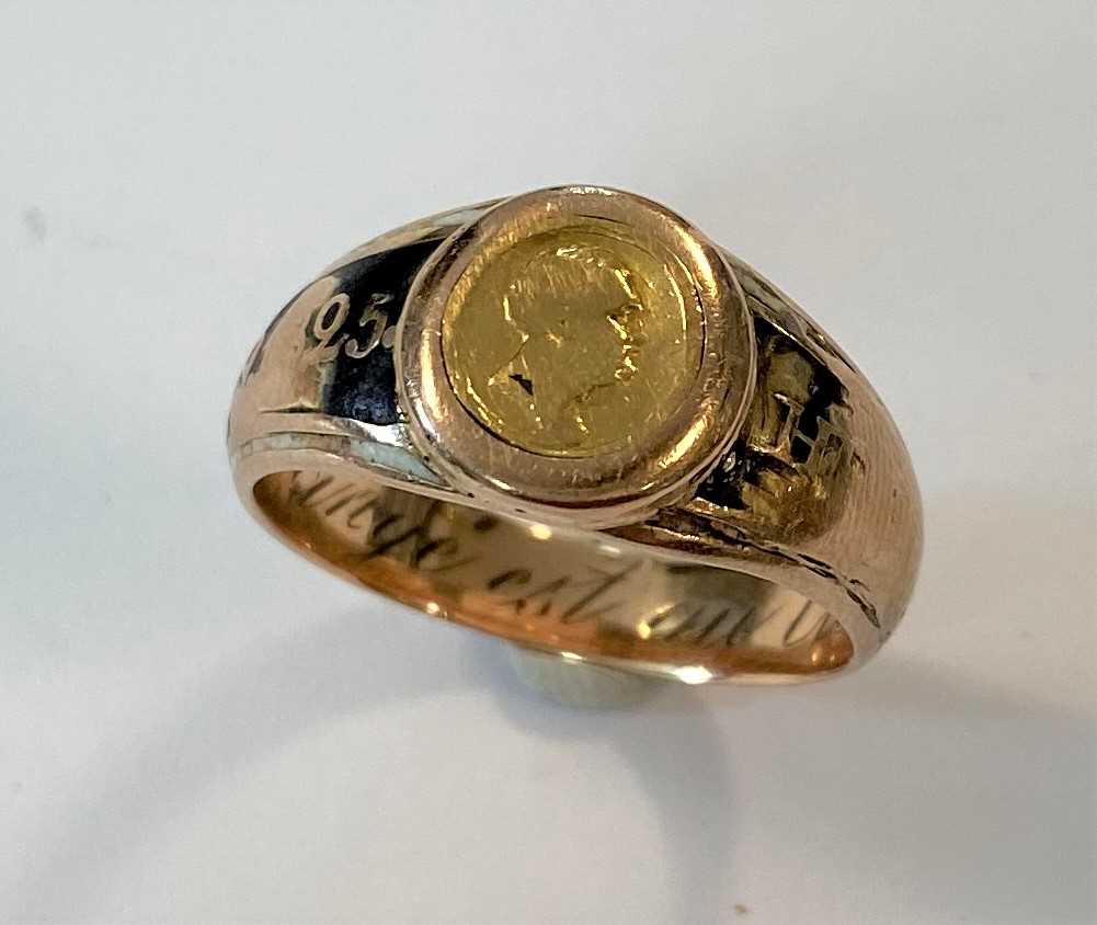 Lot 208 - A 19th Century mourning ring in remembrance