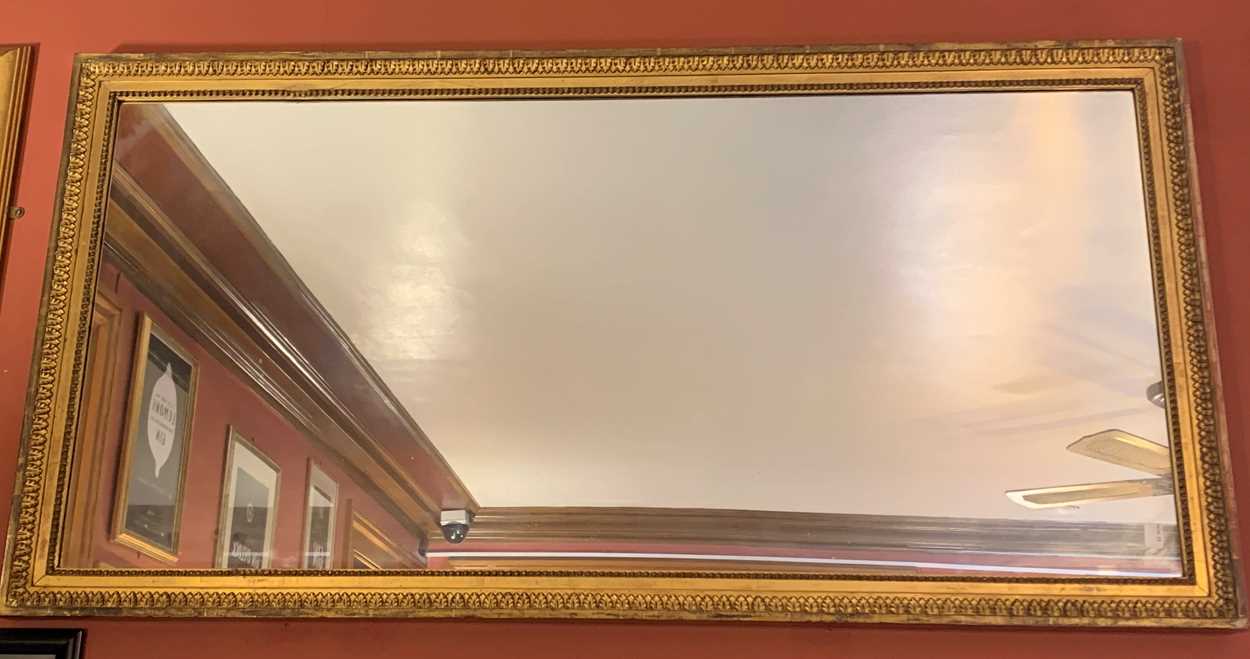 Lot 605 - Two rectangular gilt frame wall mirrors,