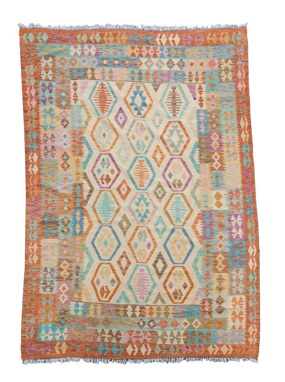 Lot 480 - A large modern kelim carpet,
