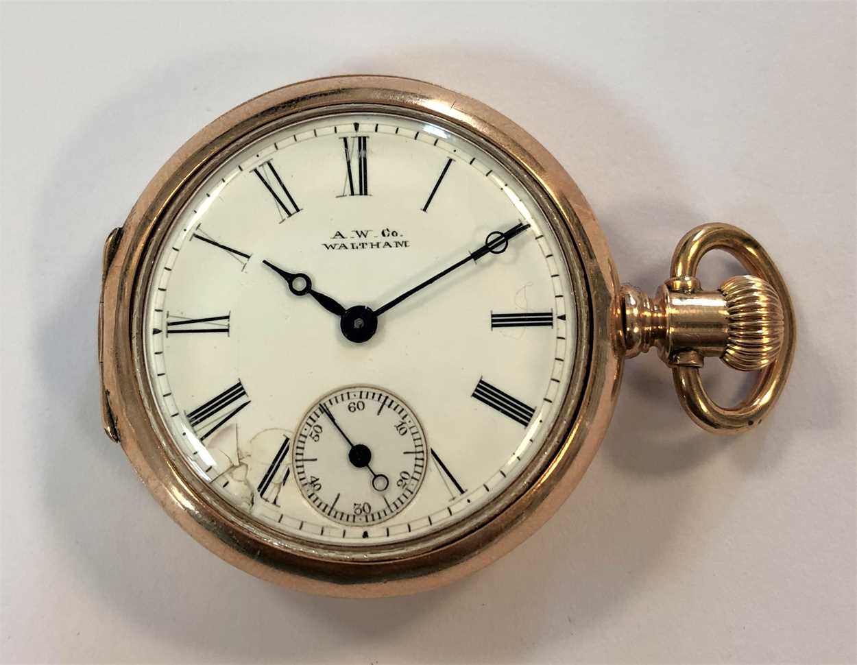 Lot 292 - Waltham - A lady's open faced pocket watch