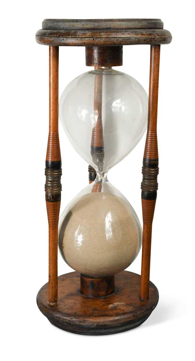 Lot 32 - A large 19th century 2 1/2 hour sand timer,