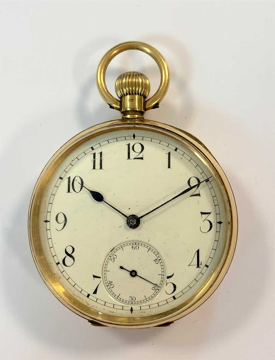 Lot 266 - Omega - A Swiss 18ct gold open-faced pocket