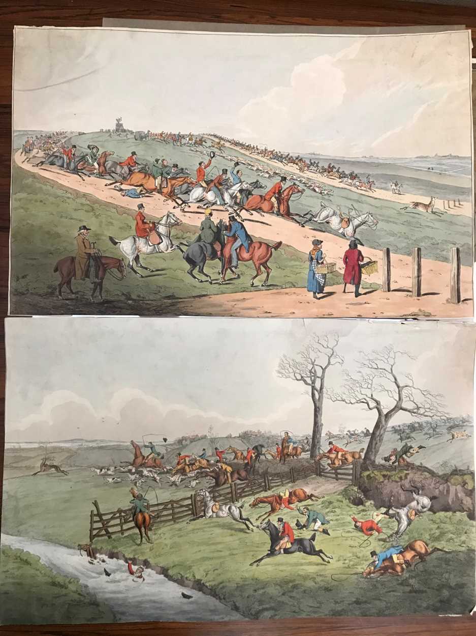 Lot 68 - Chasing the stag, a pair of 19th century