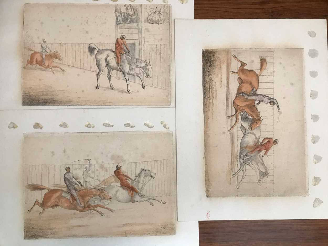 Lot 76 - Three comical horse racing scenes,