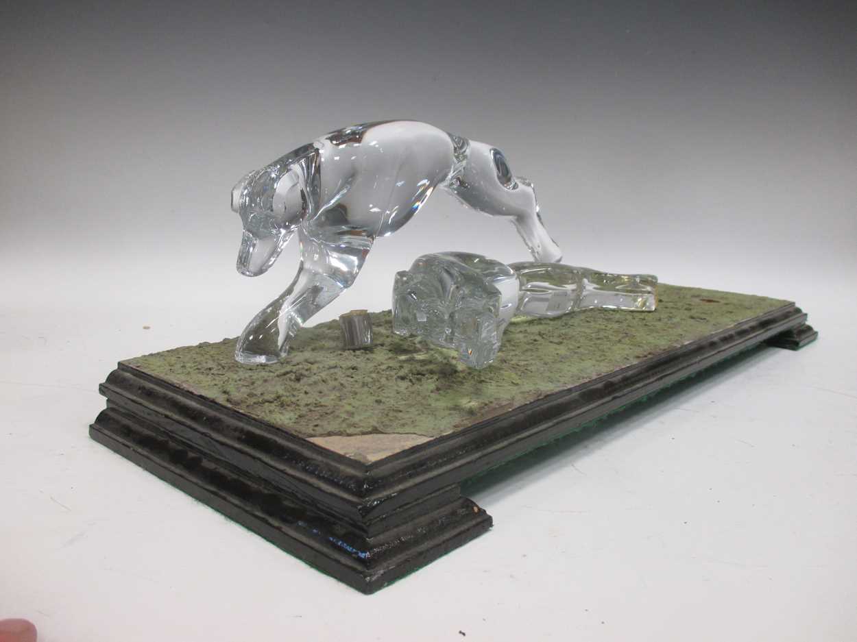 Lot 26 - A pair of modern Daum glass racing greyhounds,
