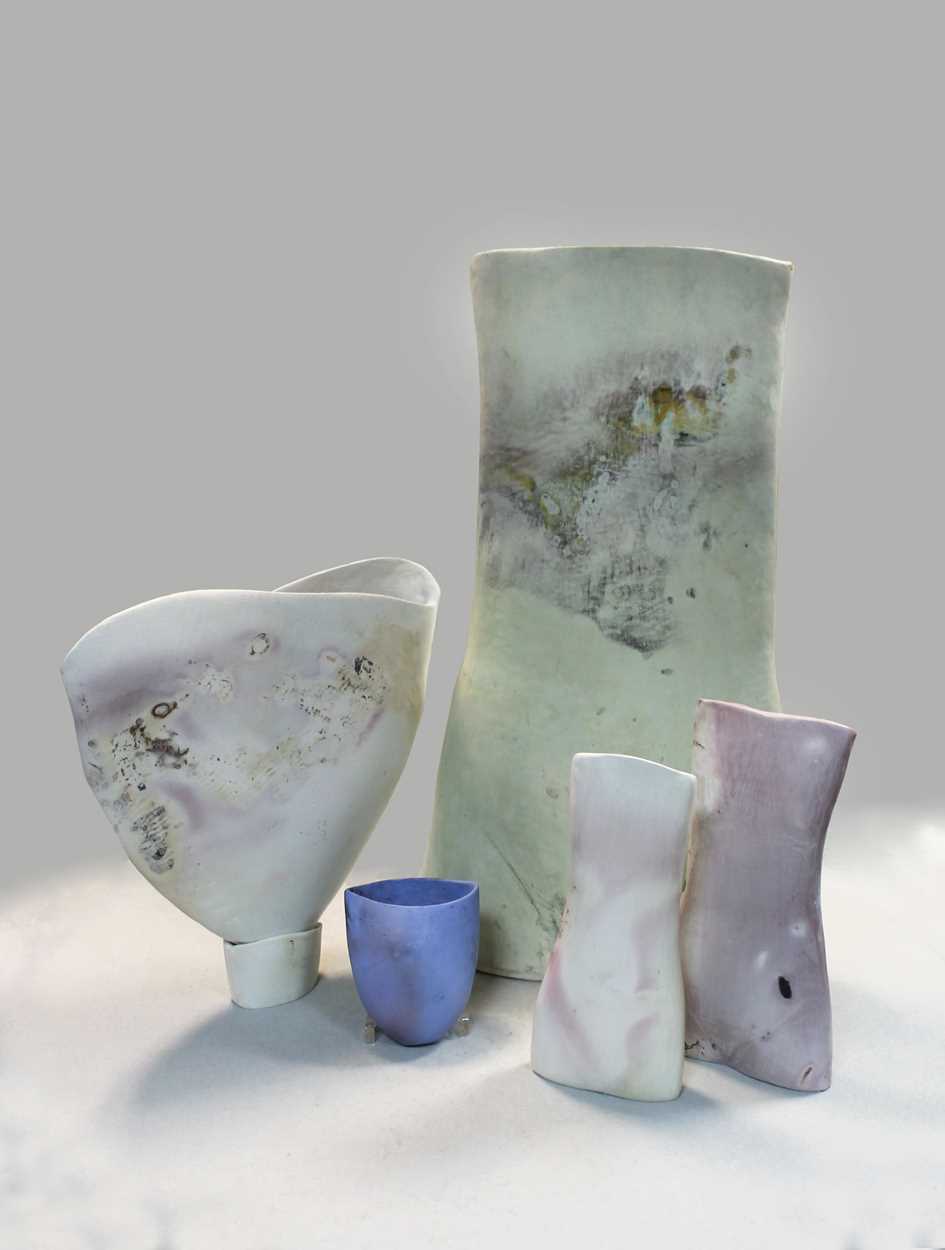 Lot 45 - Three studio pottery nude female torsos,