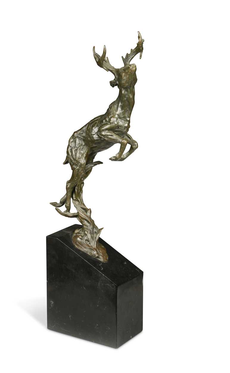 Lot 807 - A contemporary bronze model of a leaping
