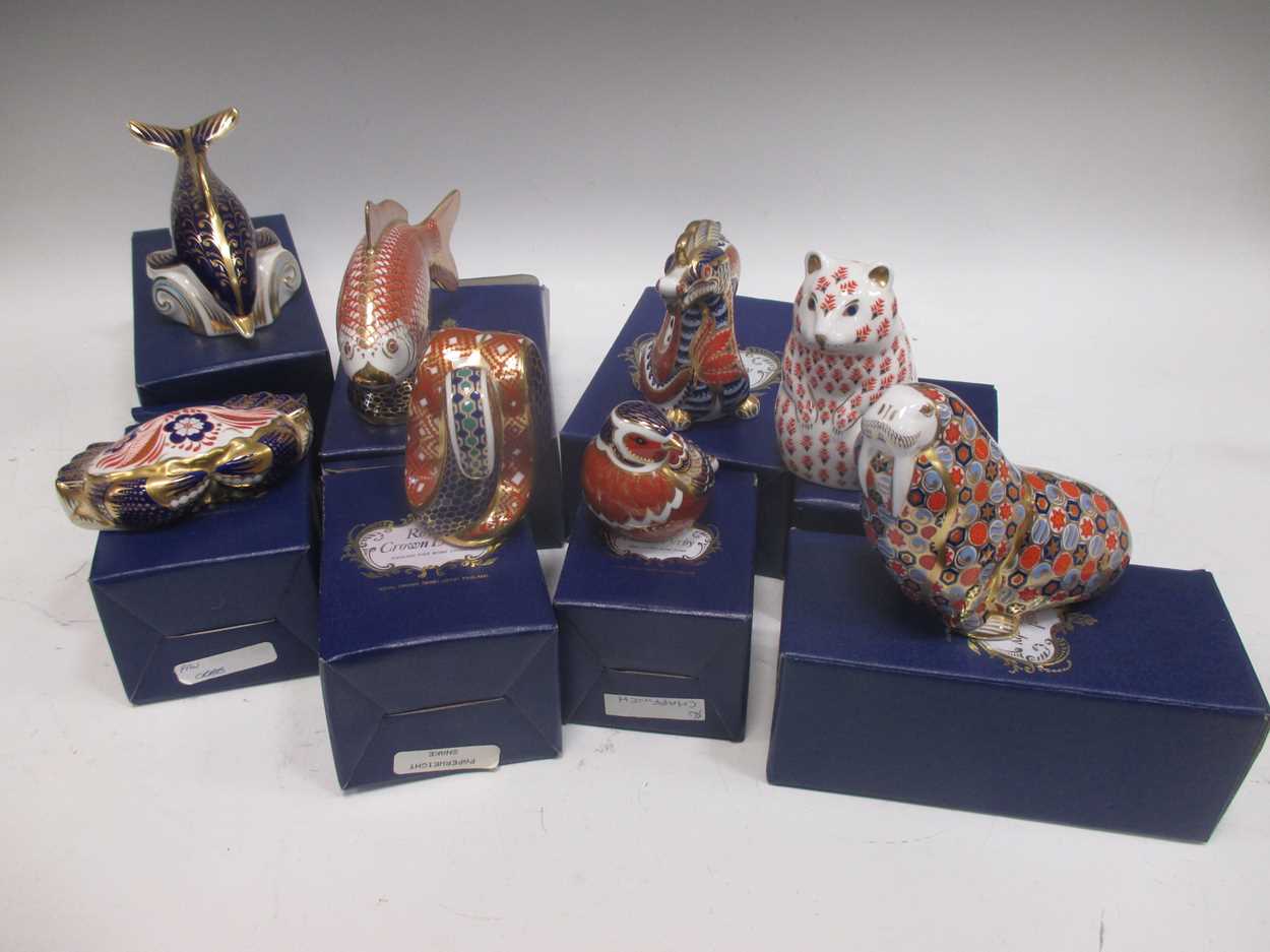 Lot 40 - Royal Crown Derby paperweights to include