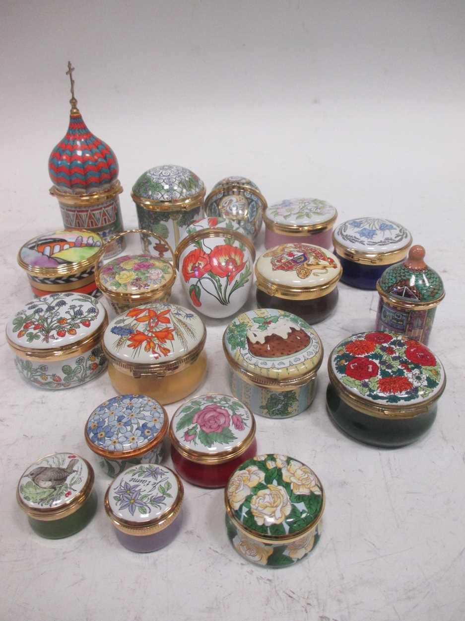 Lot 184 - A group of modern enamel boxes made by