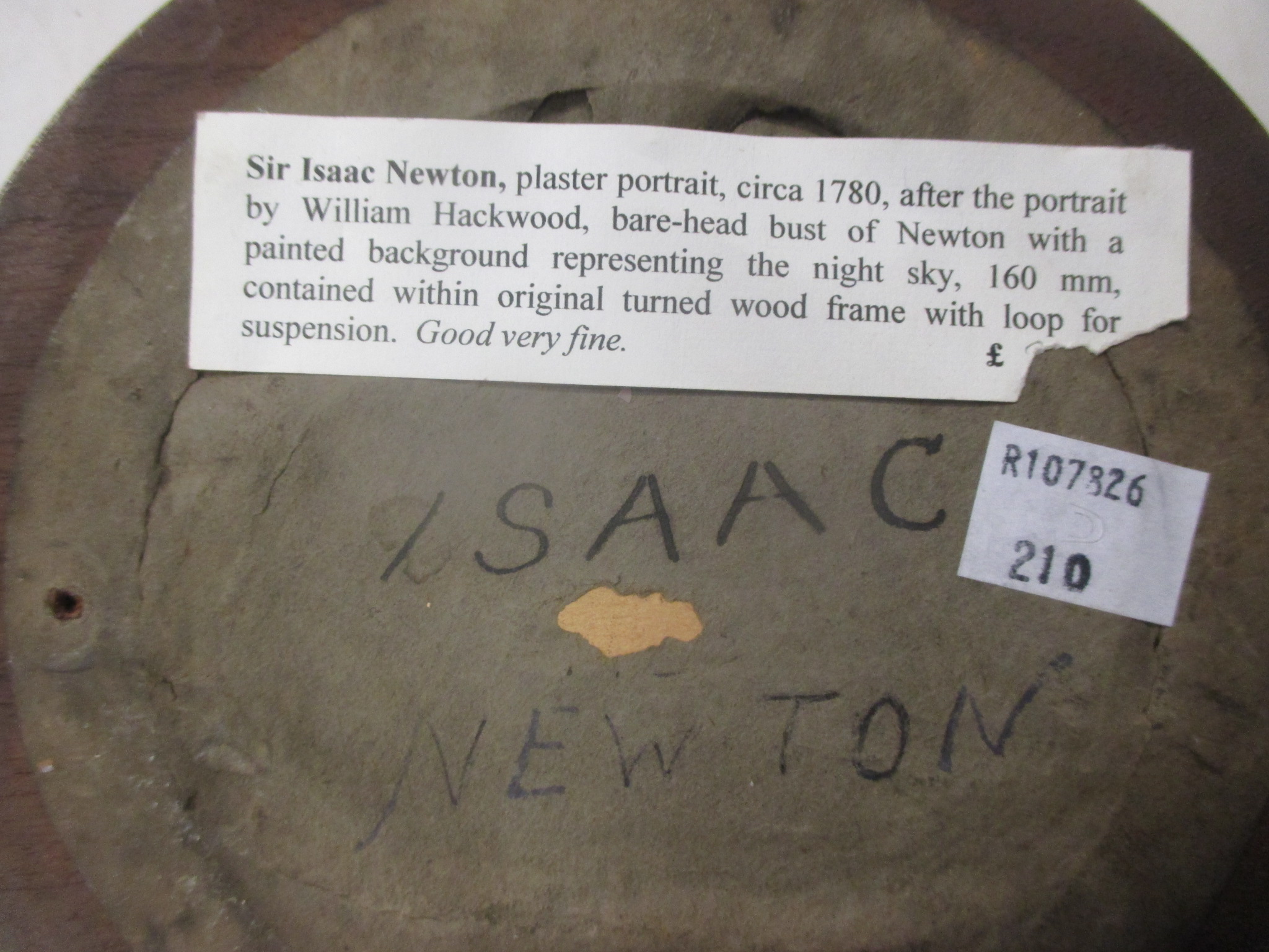 Lot 15 - Pair of framed plaster roundels of William