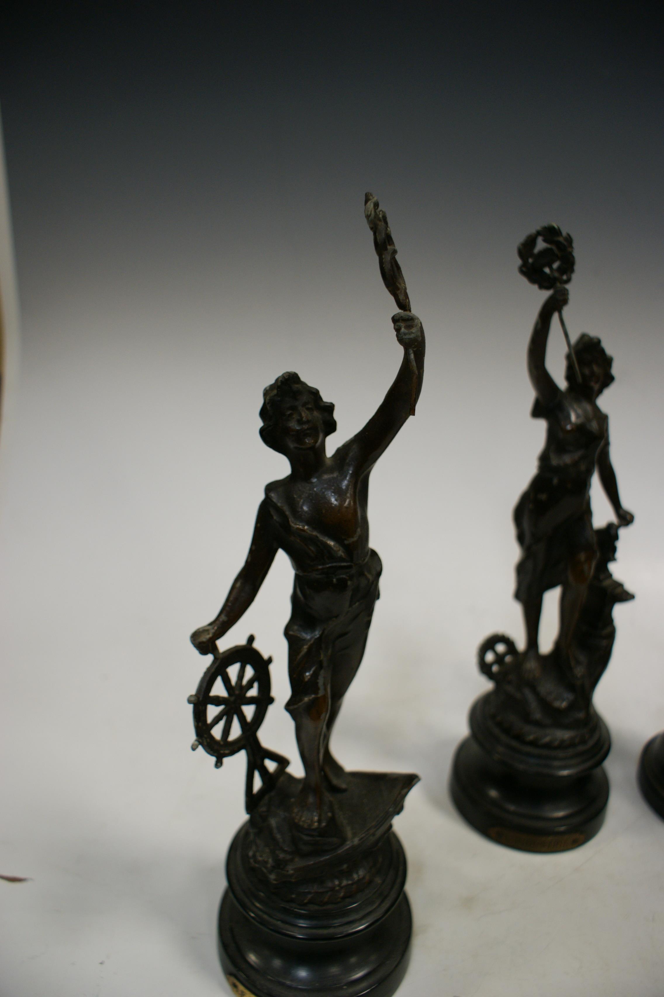 Lot 4 - A pair of spelter figures (l'industrie), 41cm