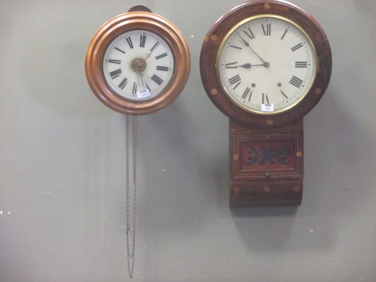 Lot 115 - A postman's alarm wall clock, a Vienna type