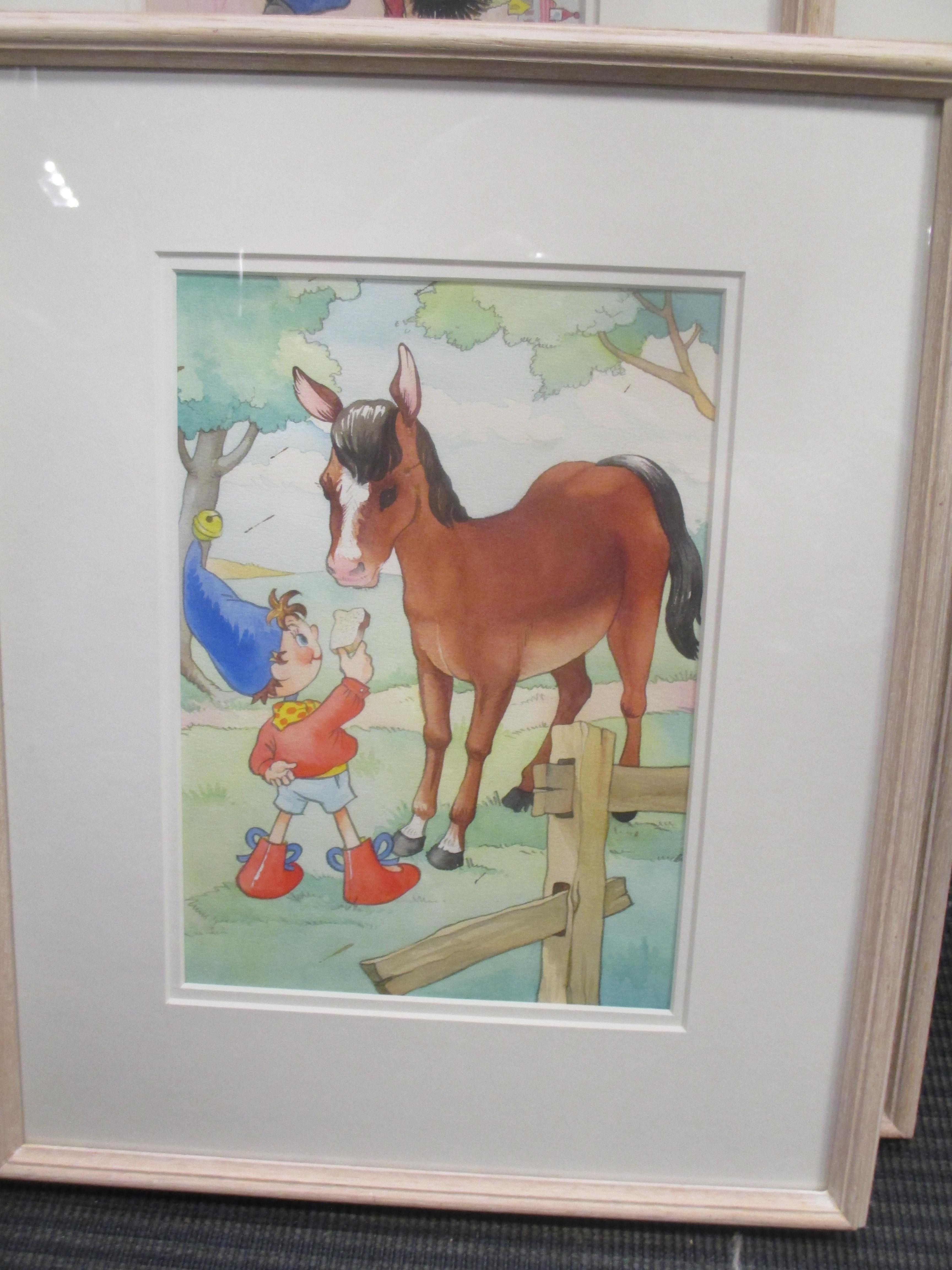 Lot 76 - Five original 'Noddy' coloured illustrations,