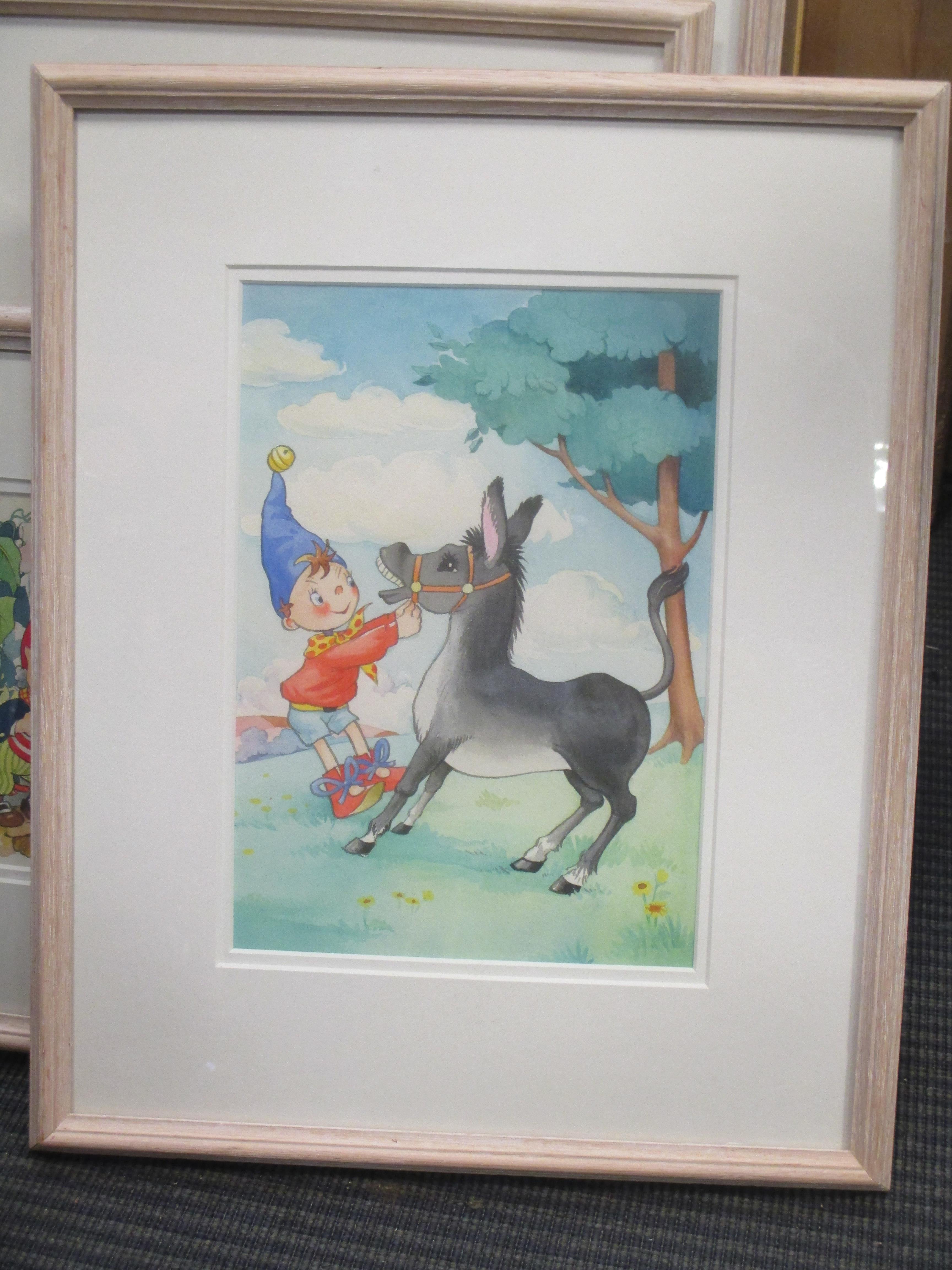 Lot 76 - Five original 'Noddy' coloured illustrations,
