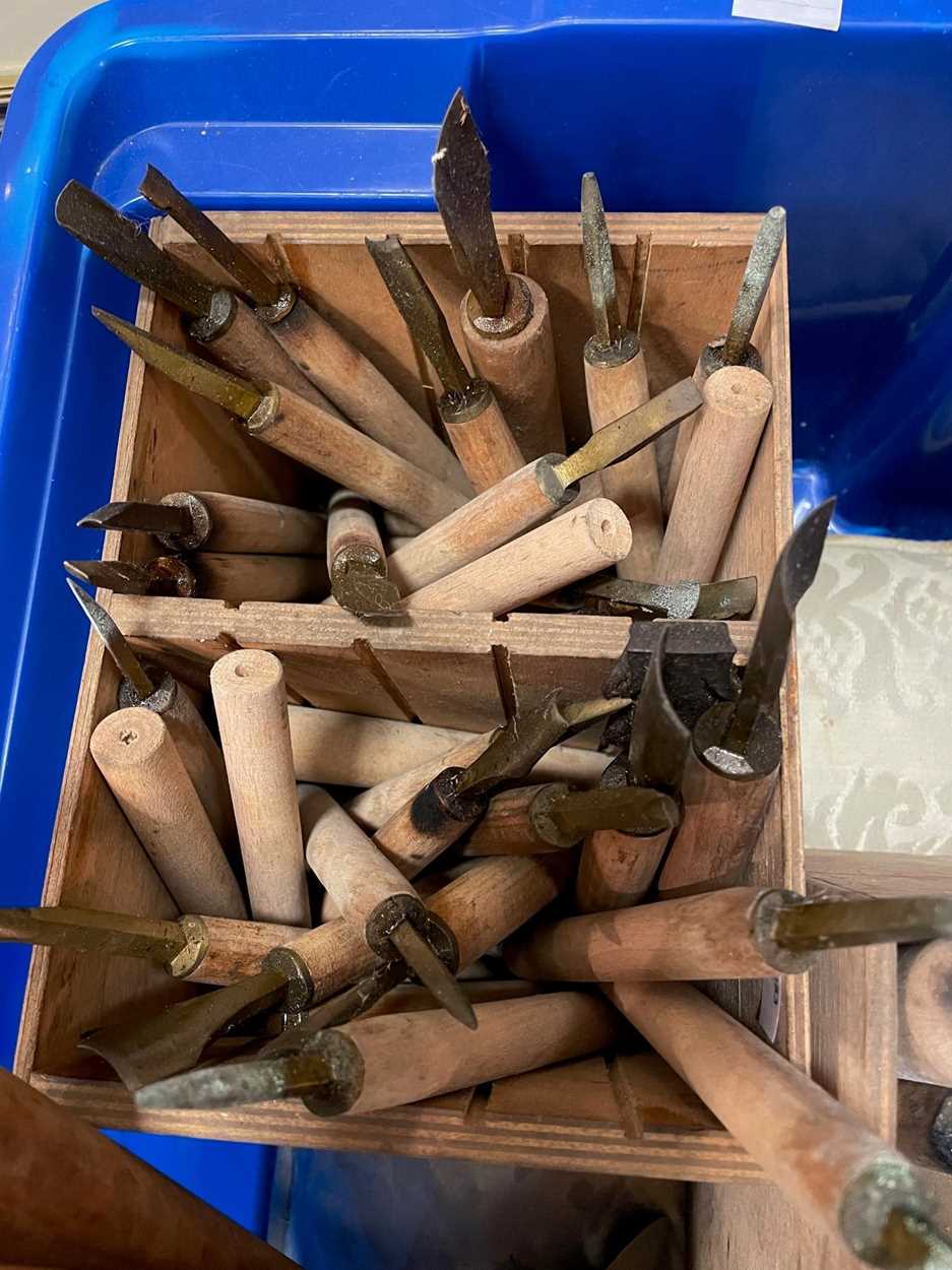 Lot 96 - A collection of bookbinder's hand tools,