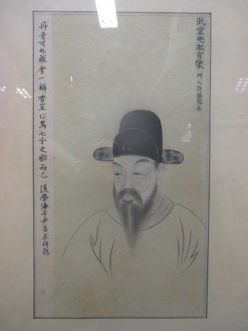 Lot 486 - A watercolour portrait of Lai Xu by Ruan