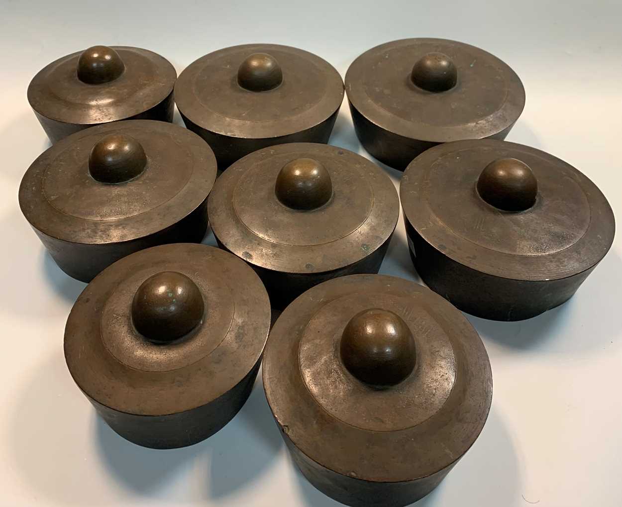 Lot 157 - 8 Thai bronze graduated gongs