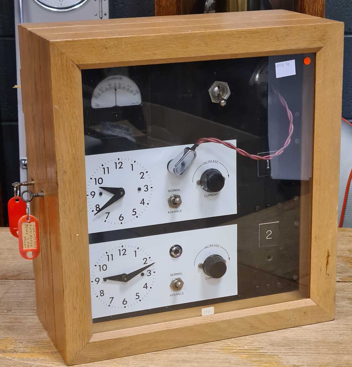 Lot 286 - Synchronome two dial distributon panel,