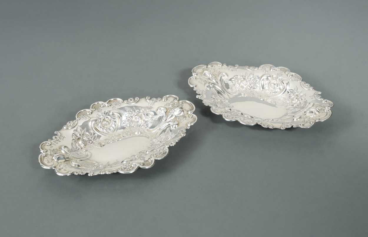 Lot 414 - A pair of Victorian silver pin trays,