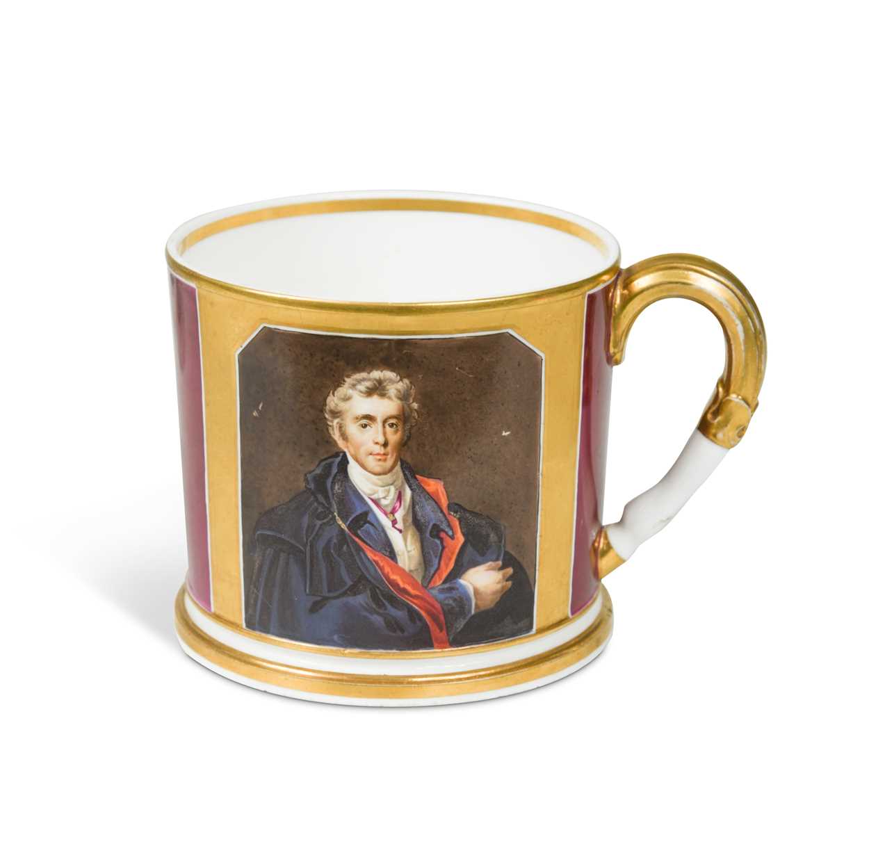 Lot 386 - A Rockingham porter mug, circa 1830,