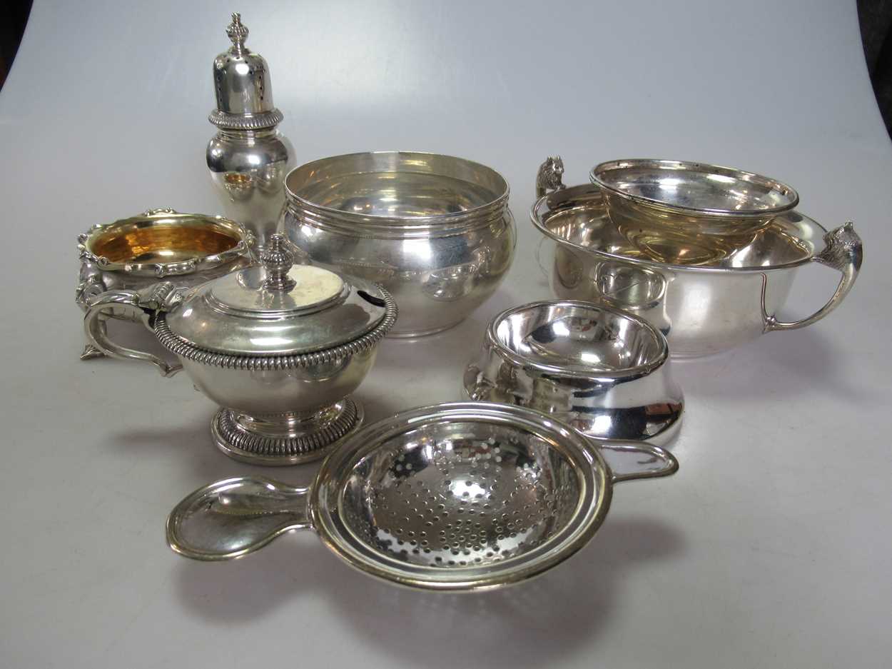 Lot 220 - A collection of silver condiments, bowls etc