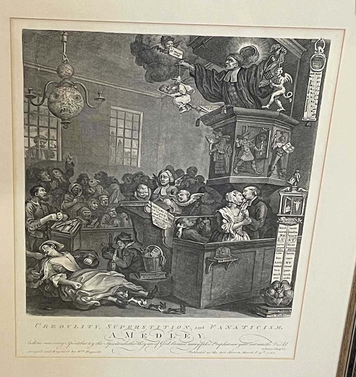 Lot 54 - After Hogarth, three engravings. Canvassing