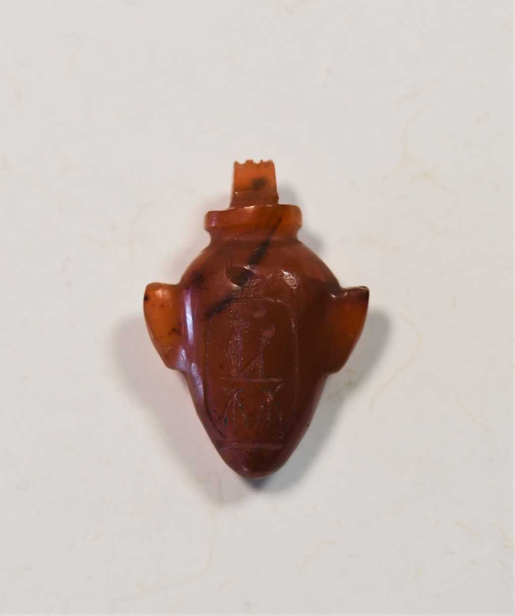 Lot 185 - Egyptian heart amulet, 2.5cm long
