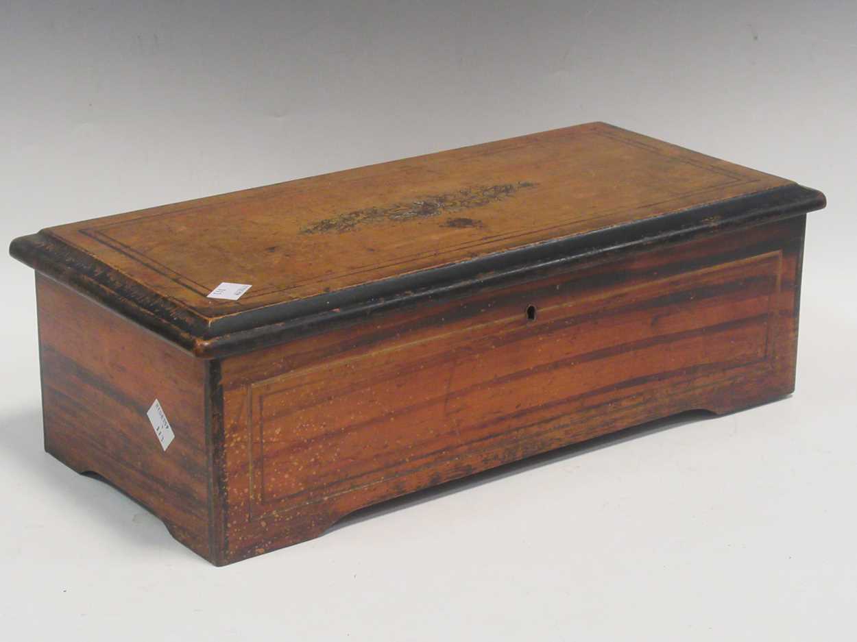 Lot 71 - A Victorian musical box with 12cm cylinder