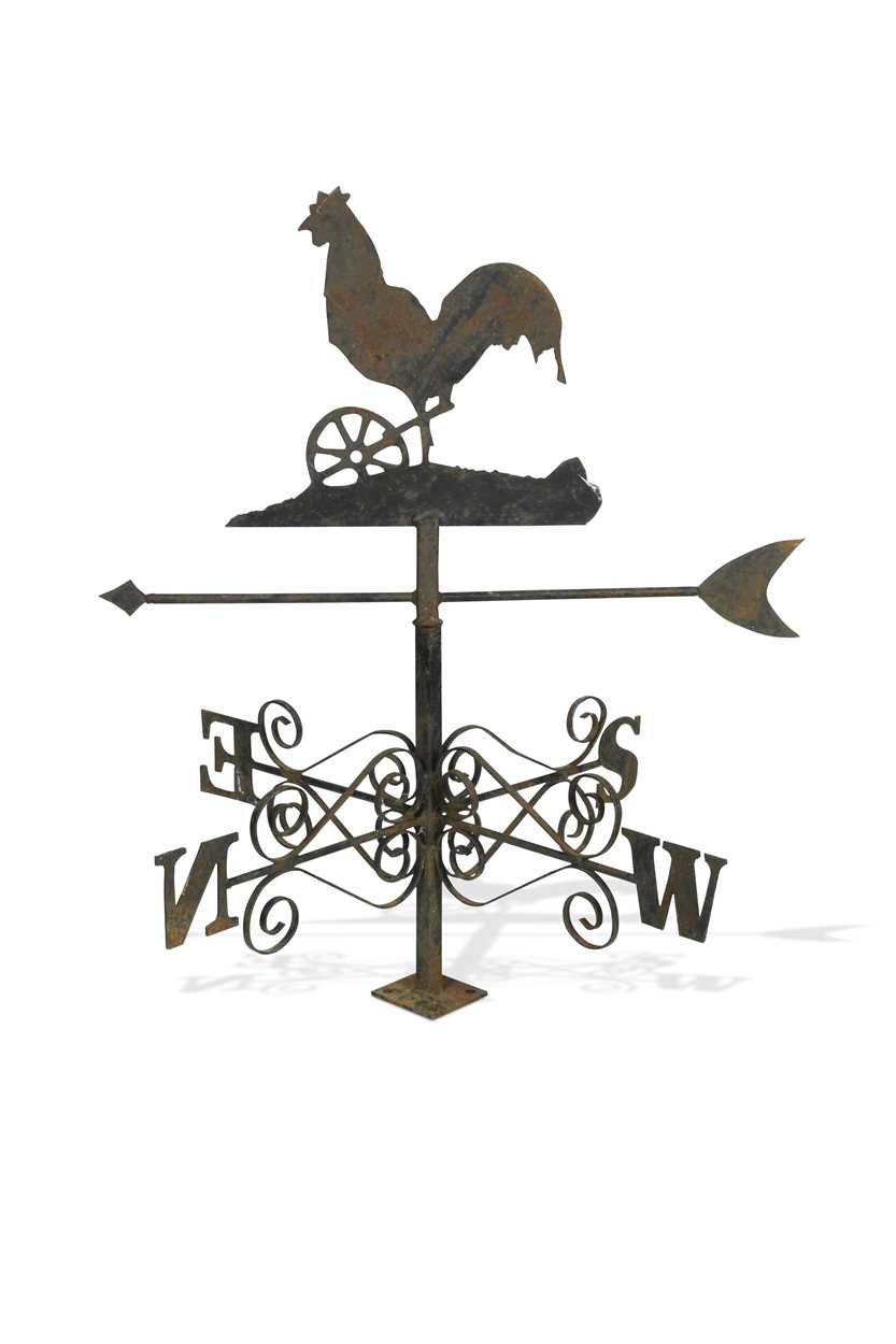Lot 969 - A blacksmith-made wrought iron weather vane,